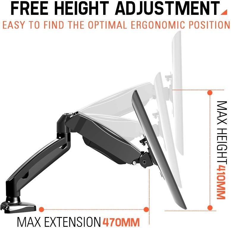 H1402 Amazon Brand - Eono Single Monitor Arm Desk Mount Height ...