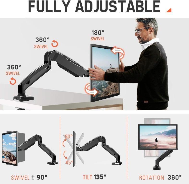 H1402 Amazon Brand - Eono Single Monitor Arm Desk Mount Height ...