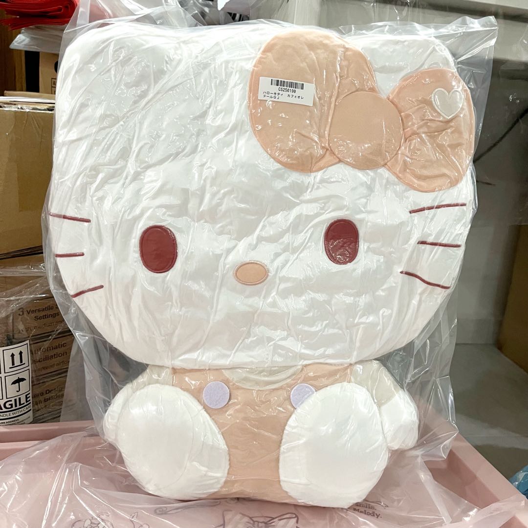 Hello Kitty Sanrio Toreba Big Pastel Pink Cafe Au Lait Plushie Plush ...