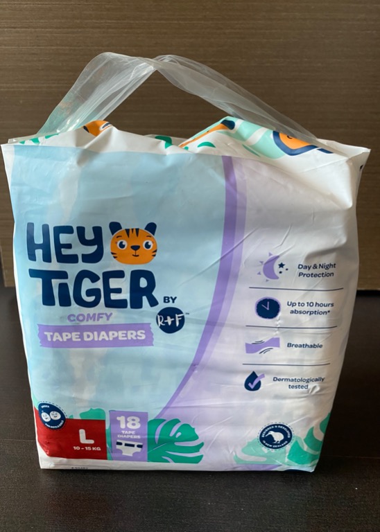 Hey Tiger Tape Diapers L - 18 pieces, Babies & Kids, Bathing & Changing, Diapers & Baby Wipes on ...