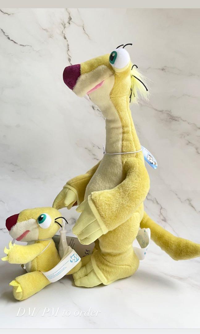 Ice Age Scrat & Sid Plushies w/ mini keychains, Hobbies & Toys, Toys ...