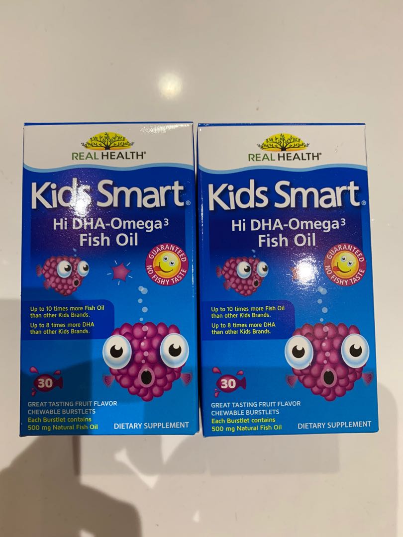 Kids smart Hi DHA omega 3 fish oil burstlet, Health & Nutrition, Health ...