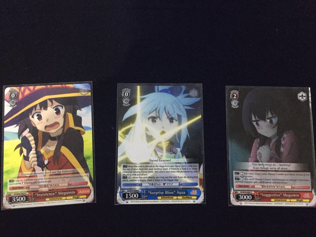 Konosuba Playing Cards (2 Megumins & 1 Aqua), Hobbies & Toys, Toys ...