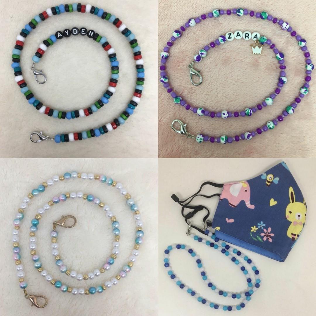 Mask Beads Adult & Child with Name or without, Health & Nutrition, Face ...