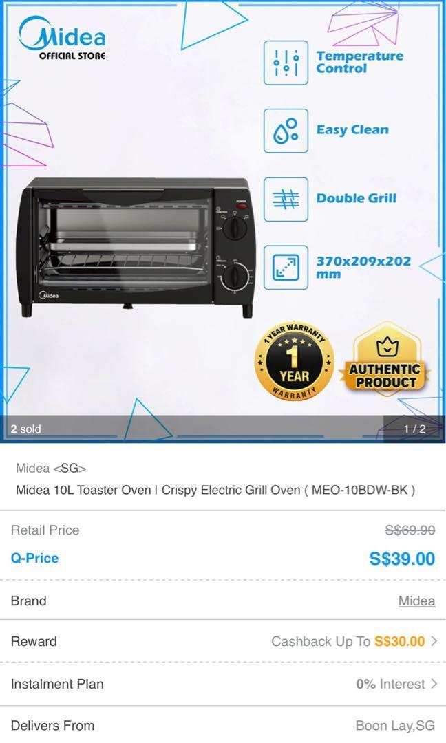 Midea 10L Toaster Oven | Crispy Electric Grill Oven ( MEO-10BDW-BK ...
