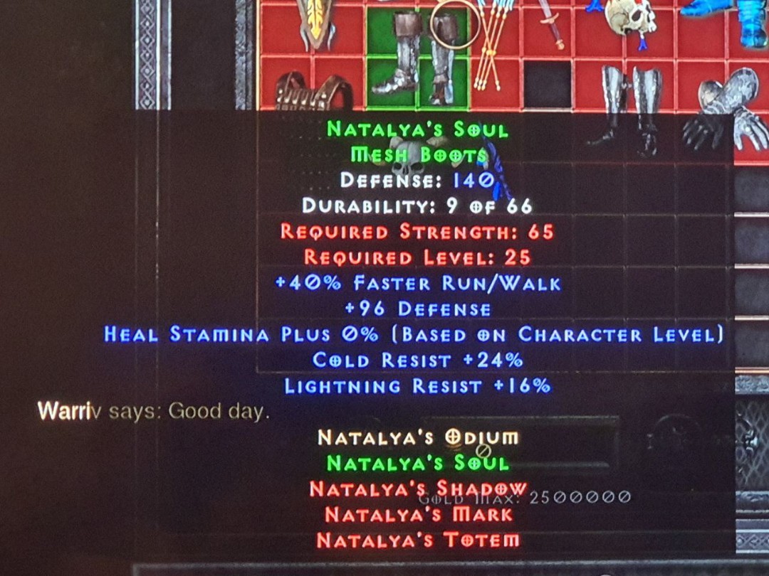Natalya's Soul Mesh Boots D2R Diablo II Resurrected (Softcore) (PC/PS4 ...