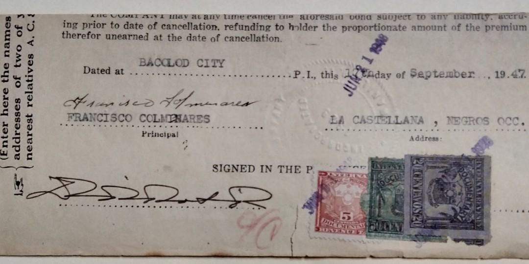 Philippine Vintage Documents 1947 with 3 pieces Old Stamps, Hobbies ...