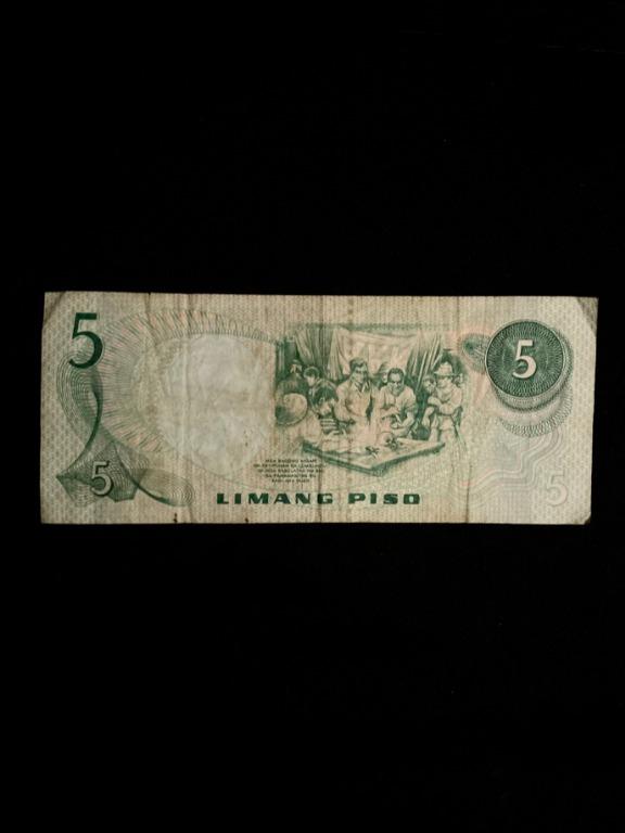 Republika ng Pilipinas Limang Piso 5 Piso (Philippines) Banknote ...