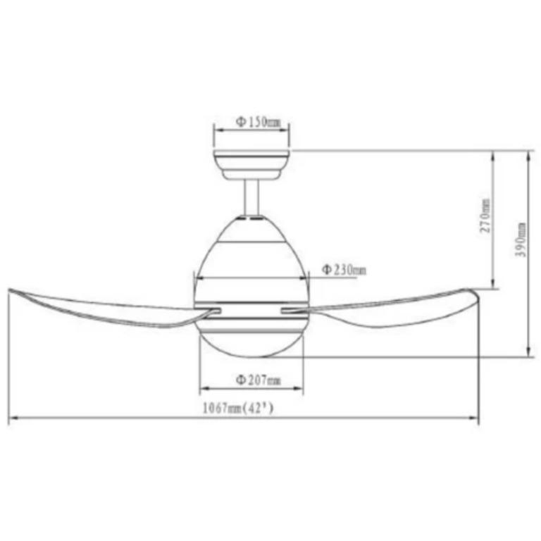 SAMAIRE 42" FANNITI SA433 18W RGB LED CEILING FAN WITH REMOTE CONTROL ...