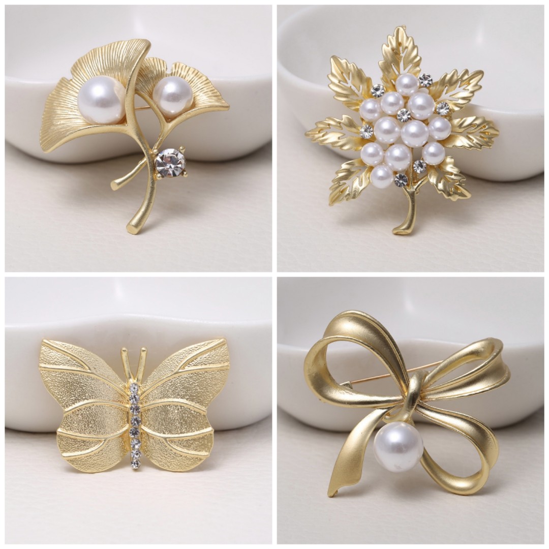 Simple Elegant Floral Brooch, Women's Fashion, Jewelry & Organisers ...