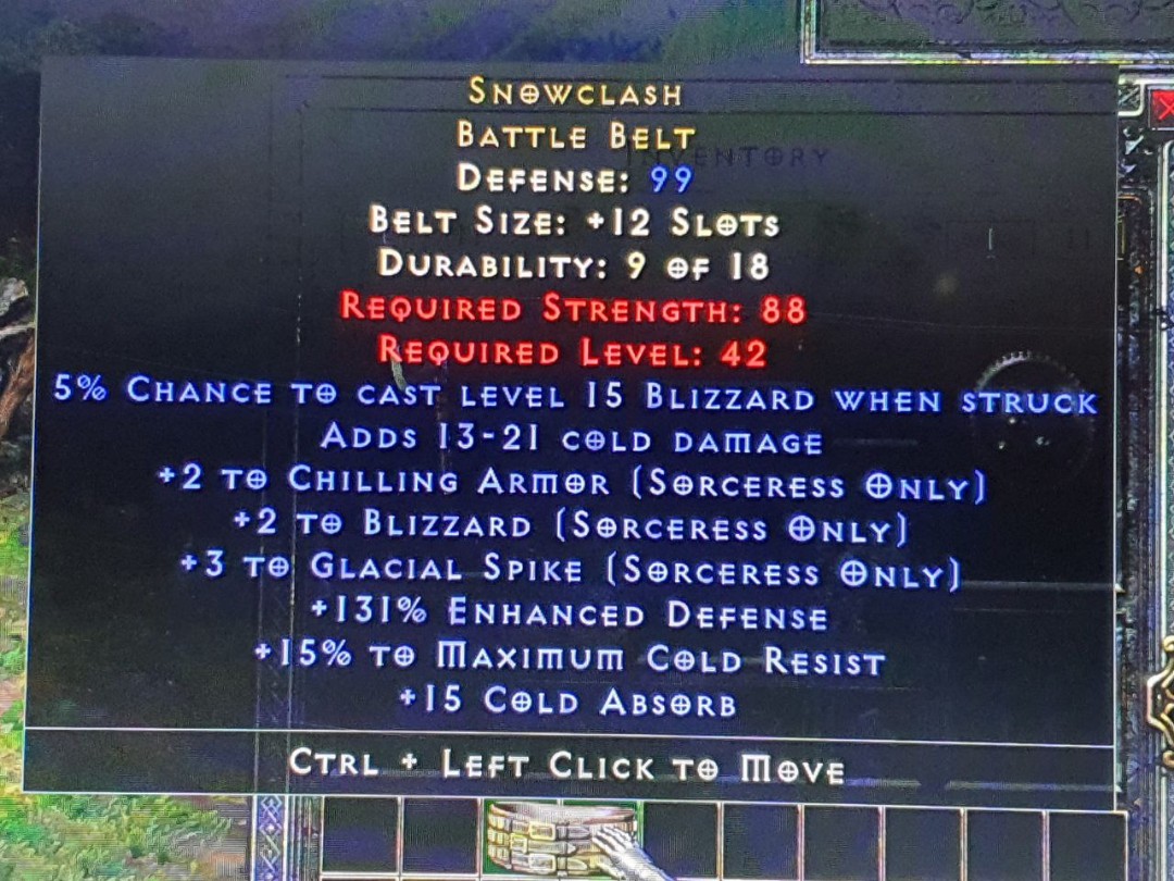 Snowclash Battle Belt D2R Diablo II Resurrected (Softcore) (PC/PS4/PS5 ...