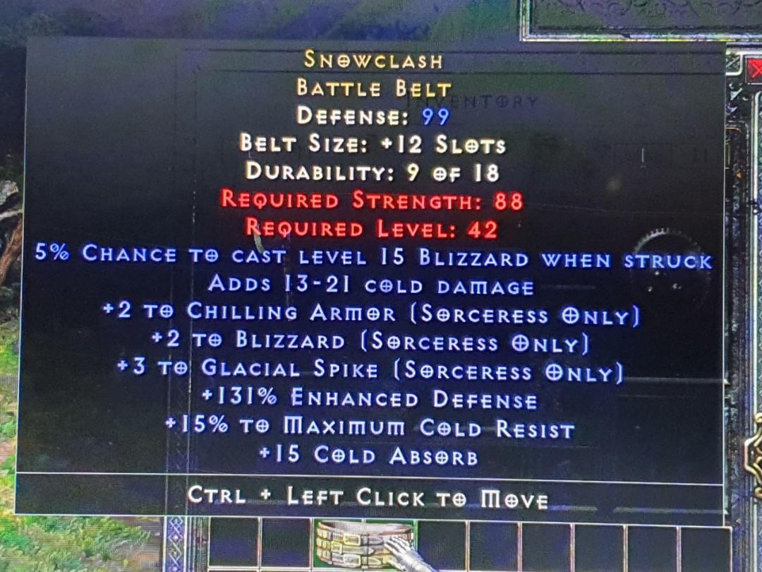 Snowclash Battle Belt D2R Diablo II Resurrected (Softcore) (PC/PS4/PS5 ...