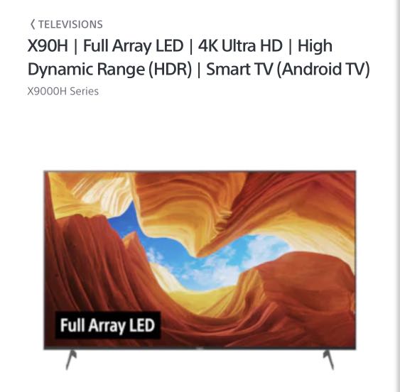 Sony x90h 55 inch, TV & Home Appliances, TV & Entertainment, TV on ...