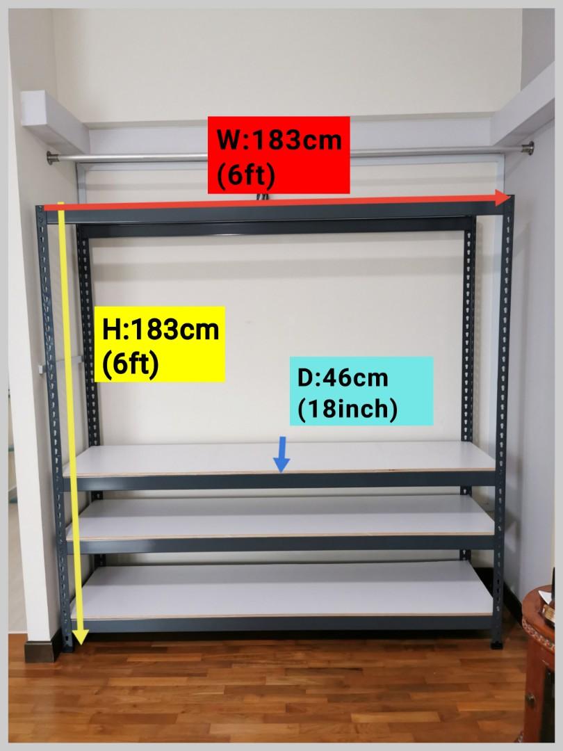 Boltless Rack, Storage Rack, Storage Shelving, DIY Wardrobe, Furniture ...