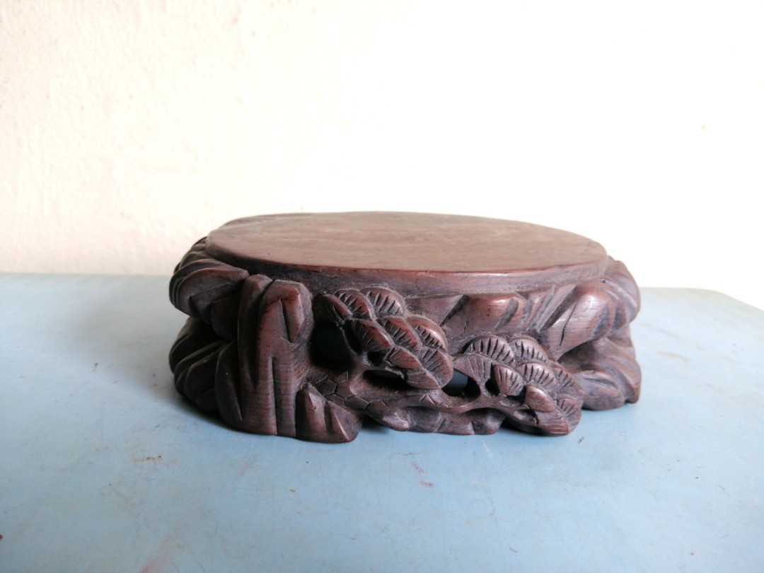 Vintage Chinese Carved Wood Base Stand, Hobbies & Toys, Memorabilia ...