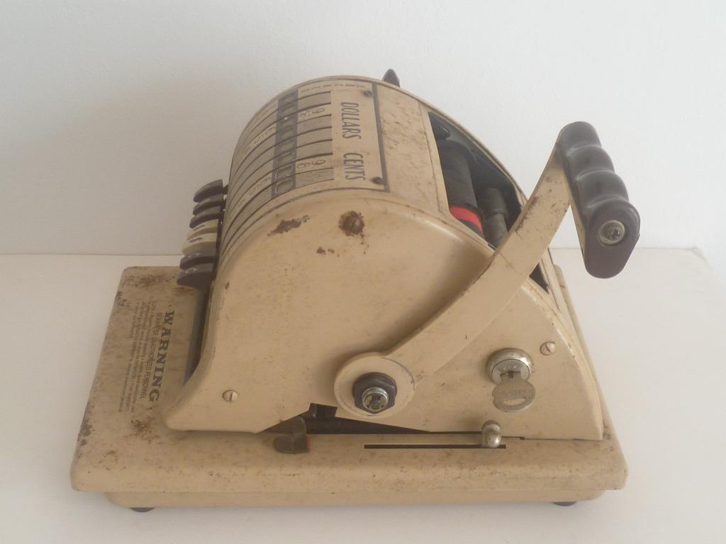 Vintage Paymaster Cheque Writer Embosser Stamper Printer Machine With ...