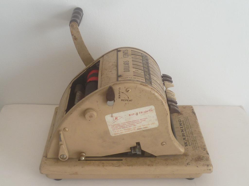 Vintage Paymaster Cheque Writer Embosser Stamper Printer Machine With ...