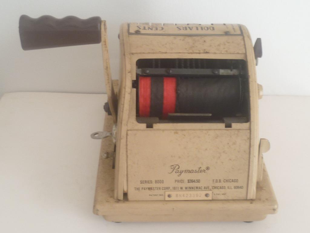 Vintage Paymaster Cheque Writer Embosser Stamper Printer Machine With ...