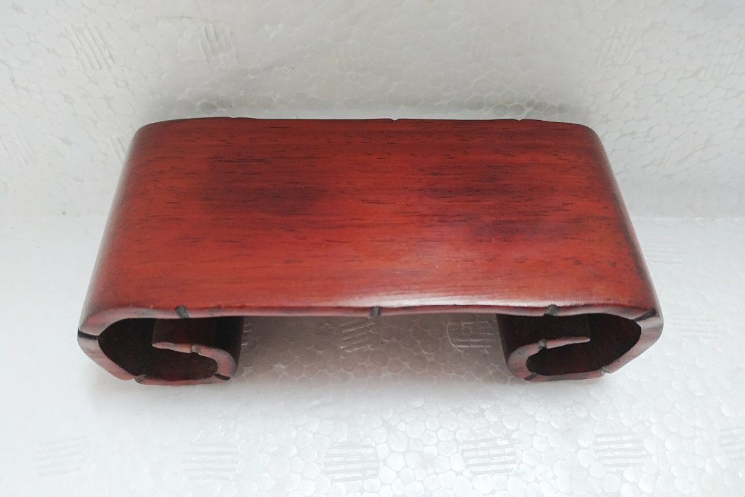 Vtg Chinese Asian Display Base Rectangle Scroll Rosewood Riser Stand ...