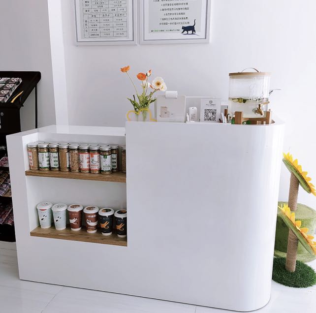 White L Shape Counter Table, Furniture & Home Living, Furniture, Tables ...