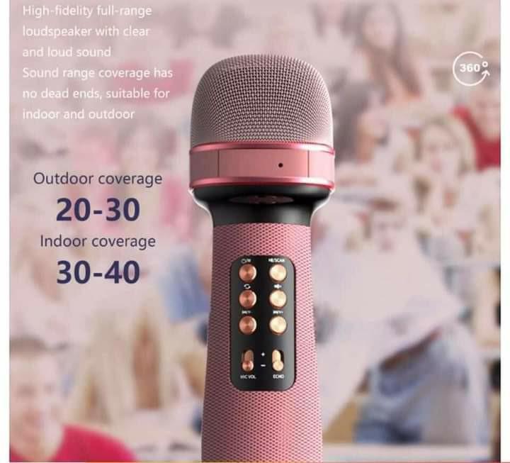 WSTER Bluetooth Speaker Wireless Microphone Family Microphone For Karaoke Set Speaker Bluetooth ...