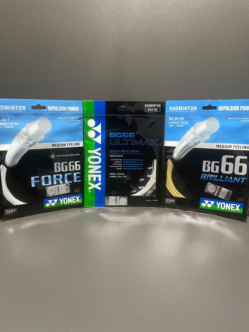 Yonex BG66 Ultimax Force Brilliant Badminton Racket String, Sports ...