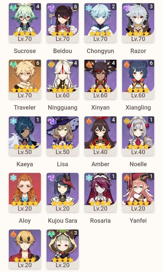 #15 [ADVENTURE RANK 56 ASIA GANYU WITH AMOS, BAAL, DILUC WITH WOLF'S ...