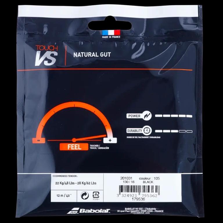 Babolat VS Touch Natural Gut Tennis String. 12m. Black. Gauge: 130/16 ...
