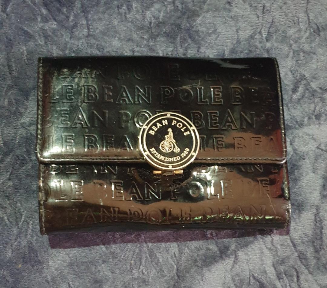BEAN P0LE Patent Leather Medium Trifold Wallet, Women's Fashion, Bags ...