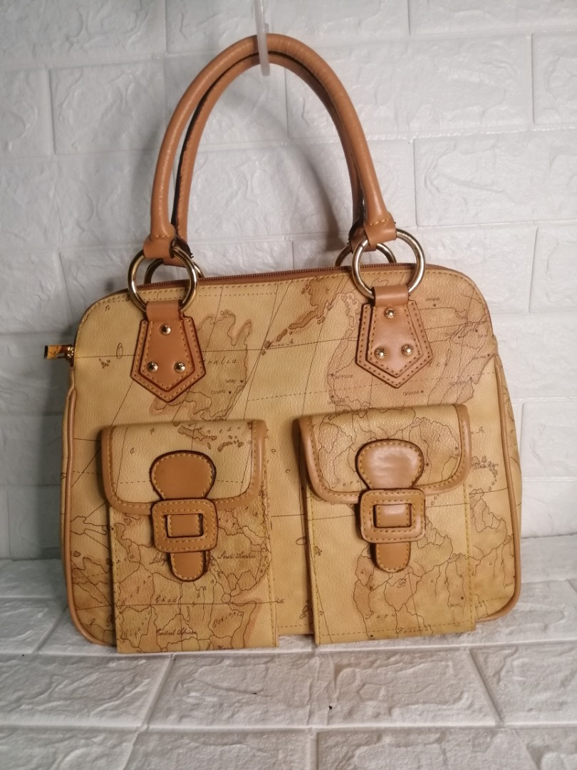 Bestini Creazioni Leather Map Handbag, Luxury, Bags & Wallets on Carousell