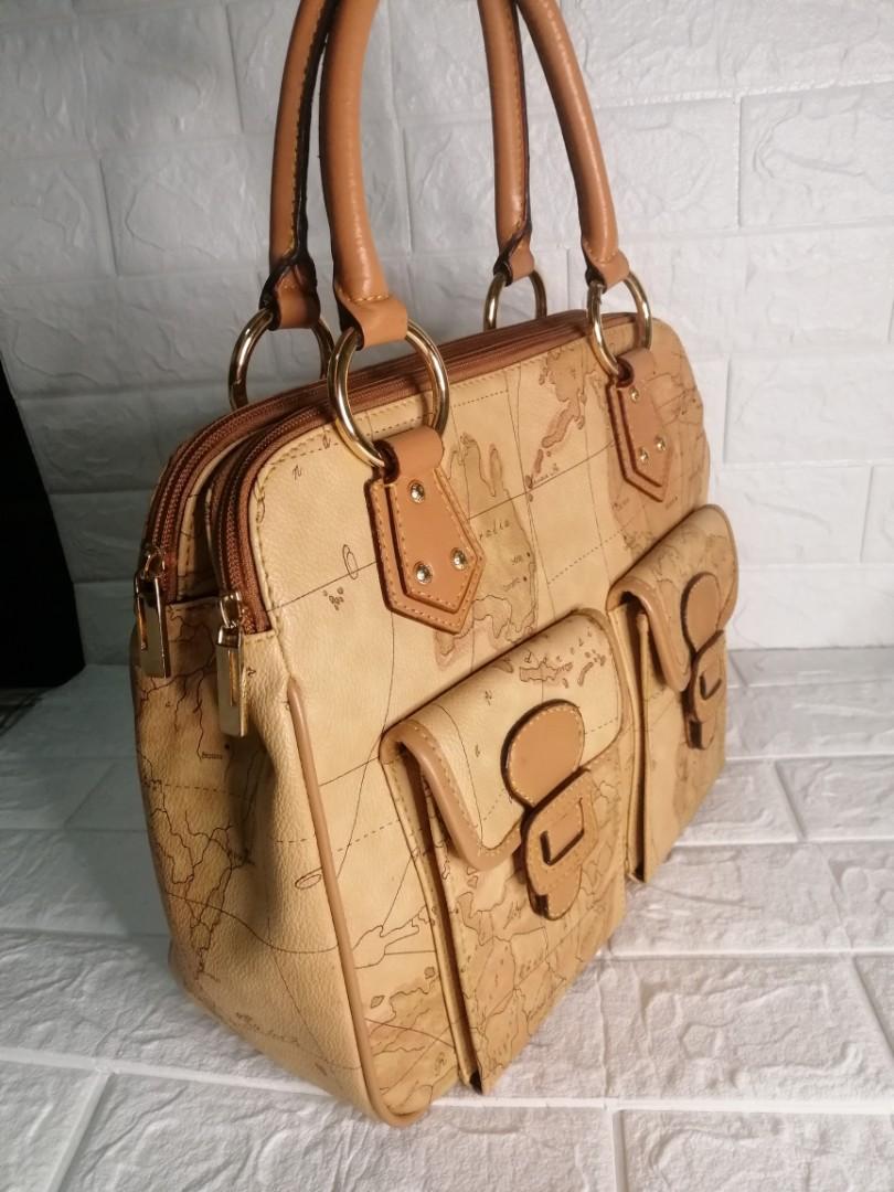 Bestini Creazioni Leather Map Handbag, Luxury, Bags & Wallets on Carousell