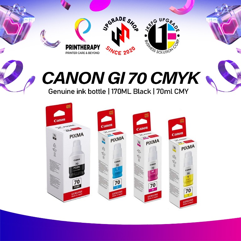Canon Pixma GI-70 Pigment-Black/Cyan/Magenta/Yellow | Genuine Ink ...