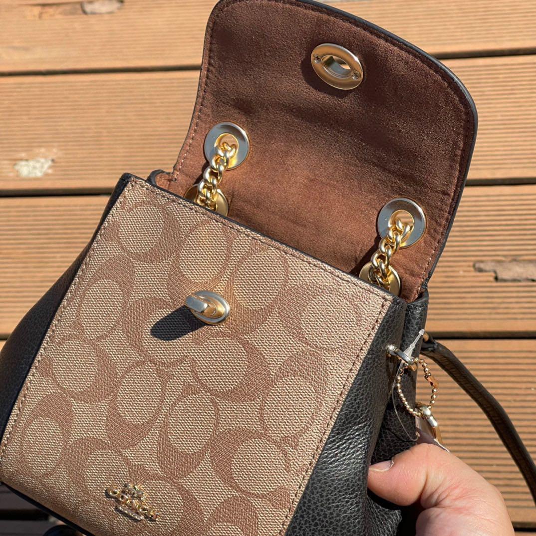 Coach Convertible Mini Backpack In Signature Canvas, Women's Fashion ...