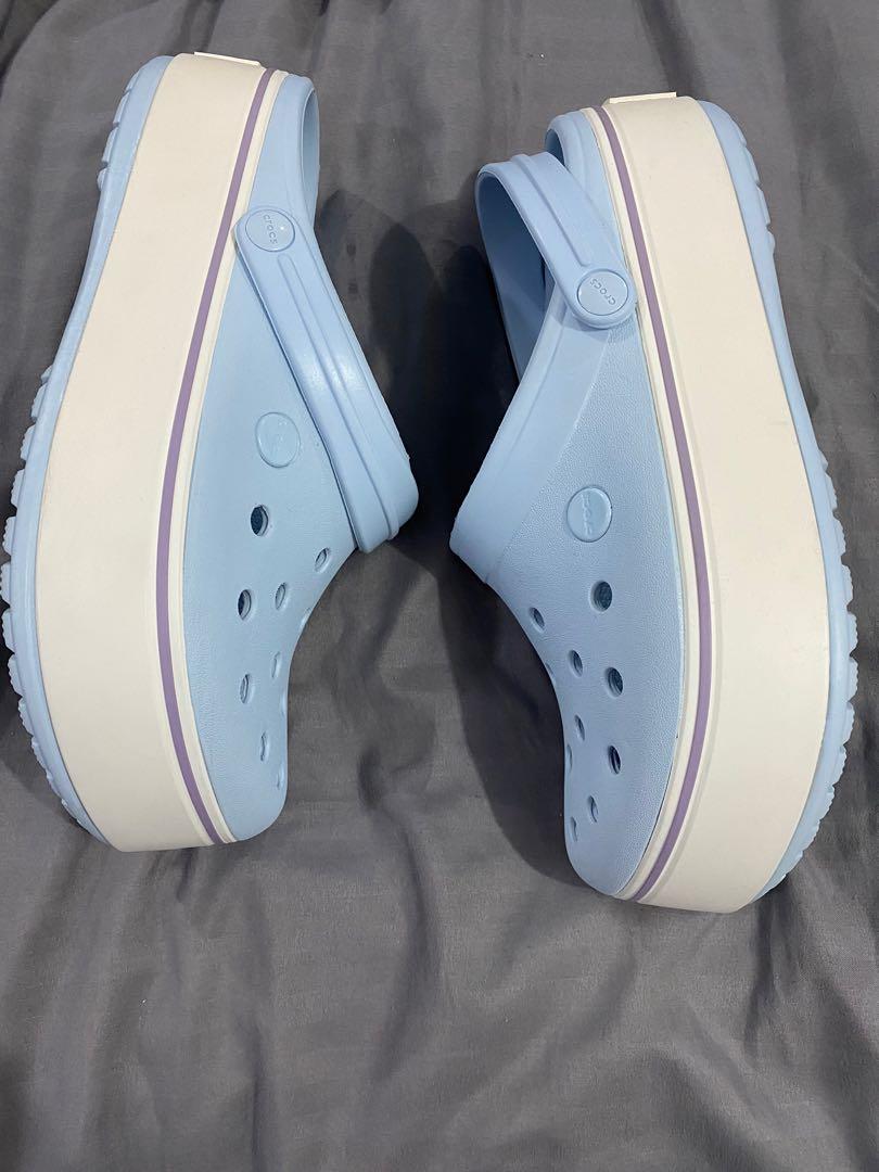 Crocs Crocband Platform Mineral Blue, Men's Fashion, Footwear, Slippers ...