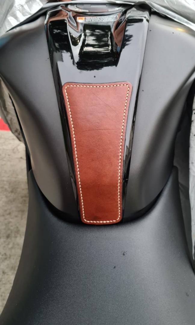 Custom made leather tank pad, Motorcycles, Motorcycle Accessories on ...