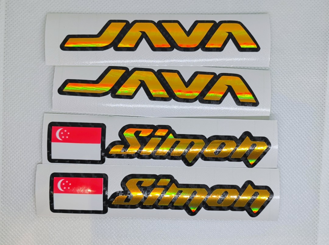 Customised Sticker for Java Gold holographic with carbon fibre border ...