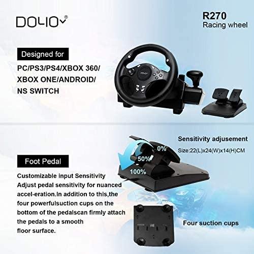 DOYO Gaming Racing Wheel, Steering Wheel for PC, 270 Degree Driving ...