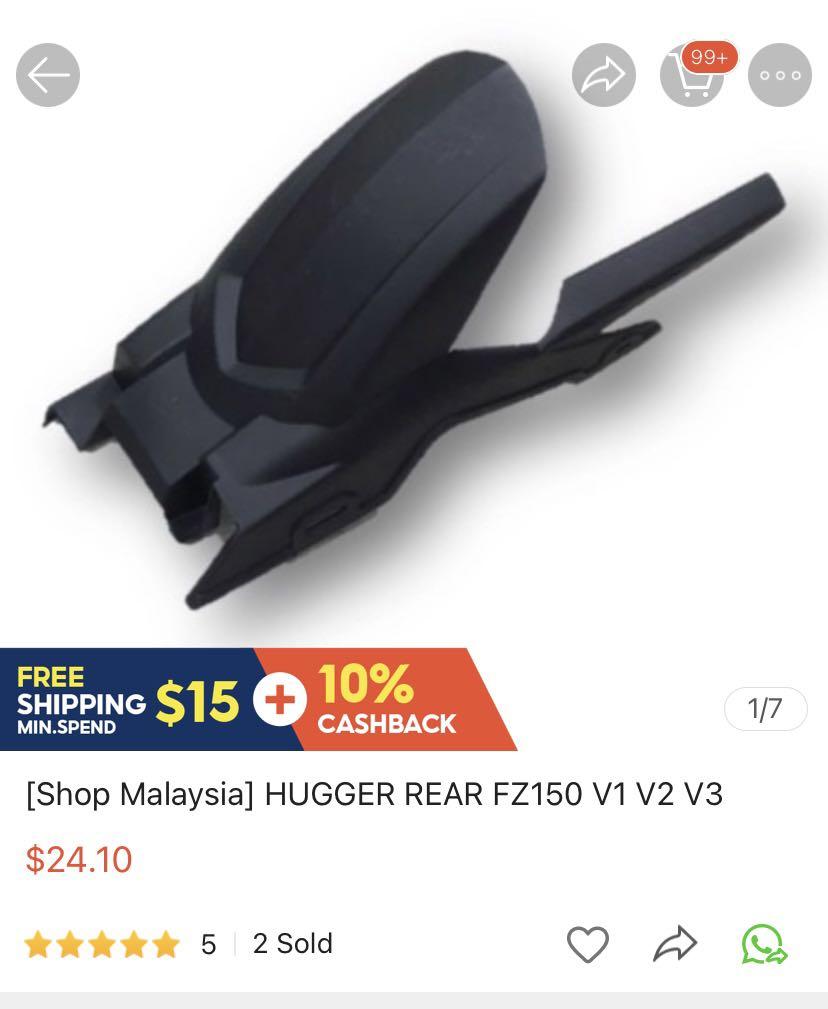 FZ150 v1 v2 mudguard rear fender, Motorcycles, Motorcycle Accessories ...