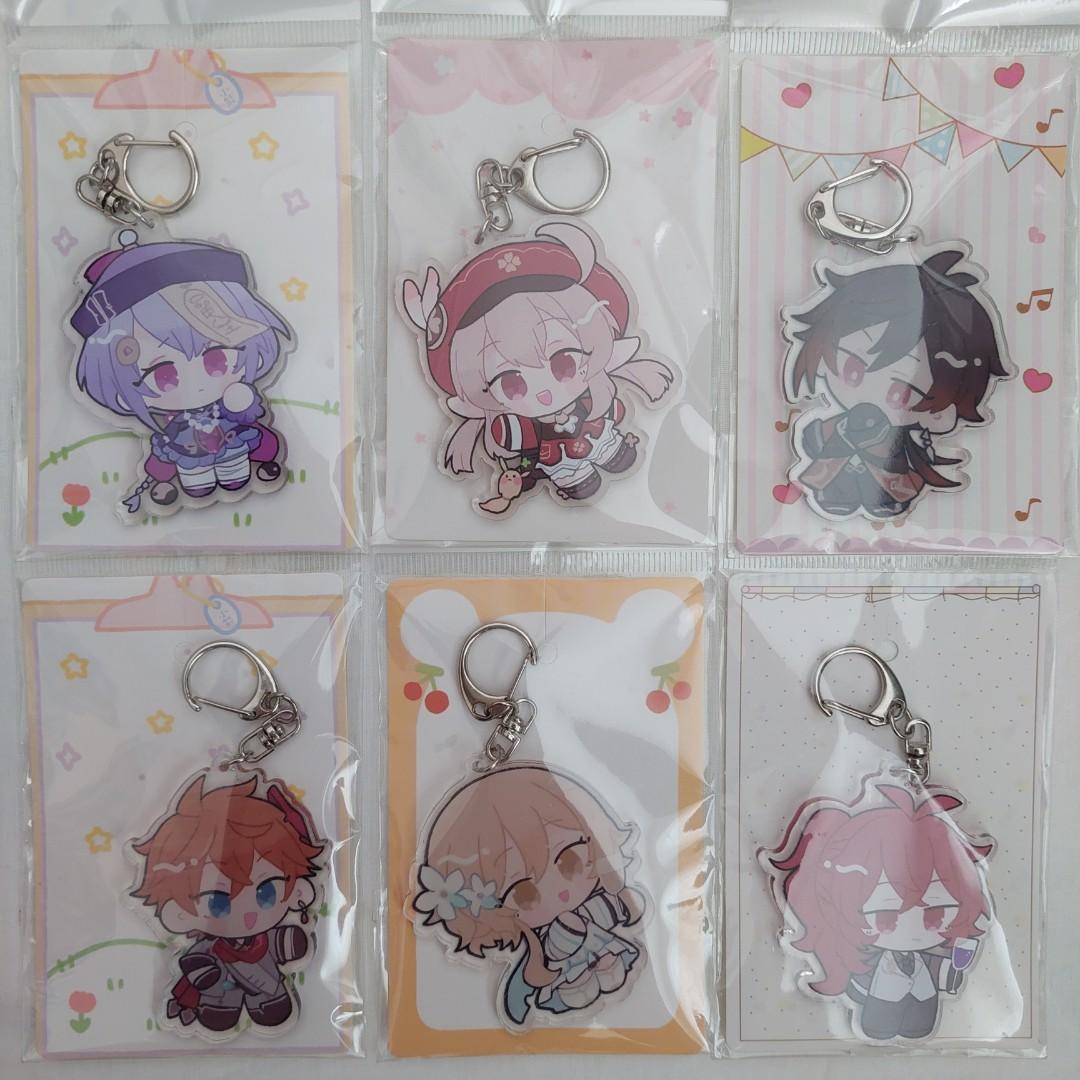 [RESTOCKED!] genshin impact chibi keychains (qiqi, klee, zhongli ...