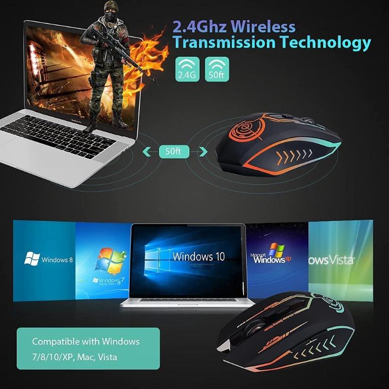 H1540 UHURU WM-02 Wireless Gaming Mouse with WM-07 Dual-Mode Gaming ...