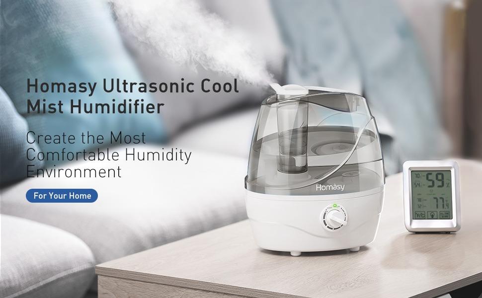 Homasy Victsing Upgraded Humidifier, 2.2L Cool Mist Ultrasonic ...