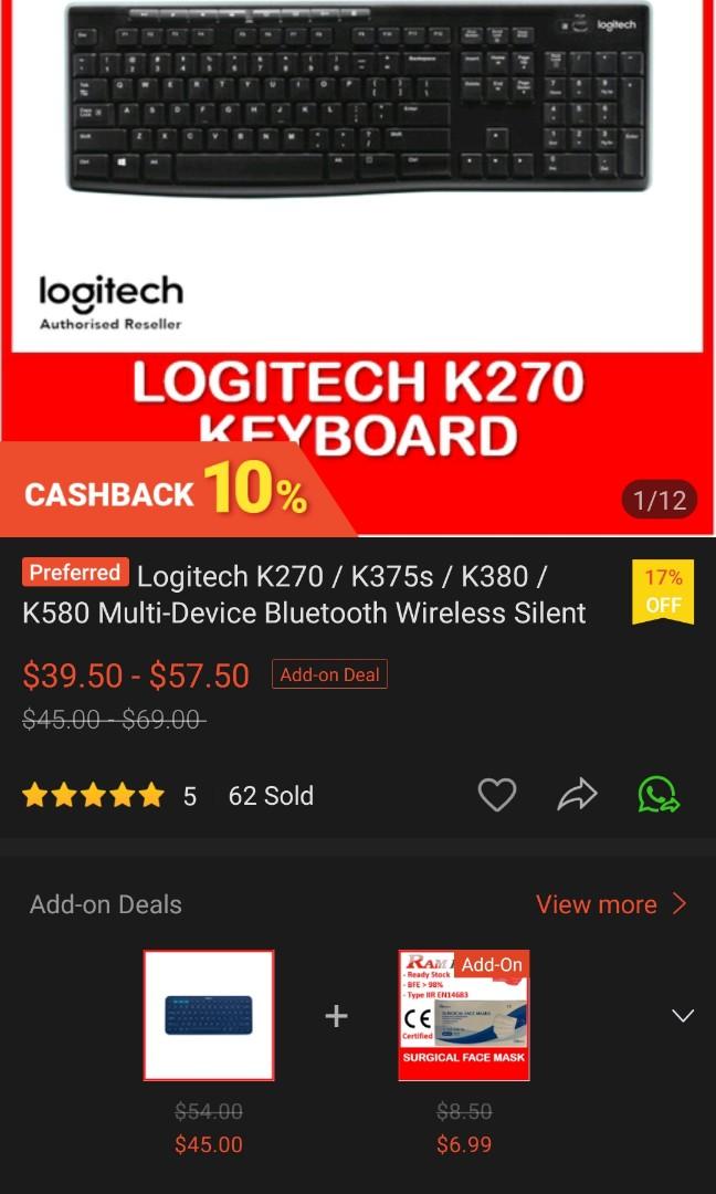 Logitech Silent Wireless Combo Mouse M330c Keyboard K235 Computers