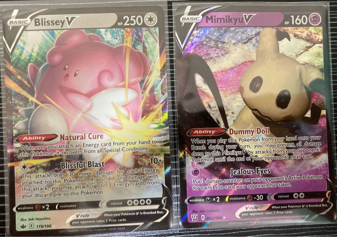 Mimikyu V / Blissey V - cheapest pokemon v card / mew / pikachu ...