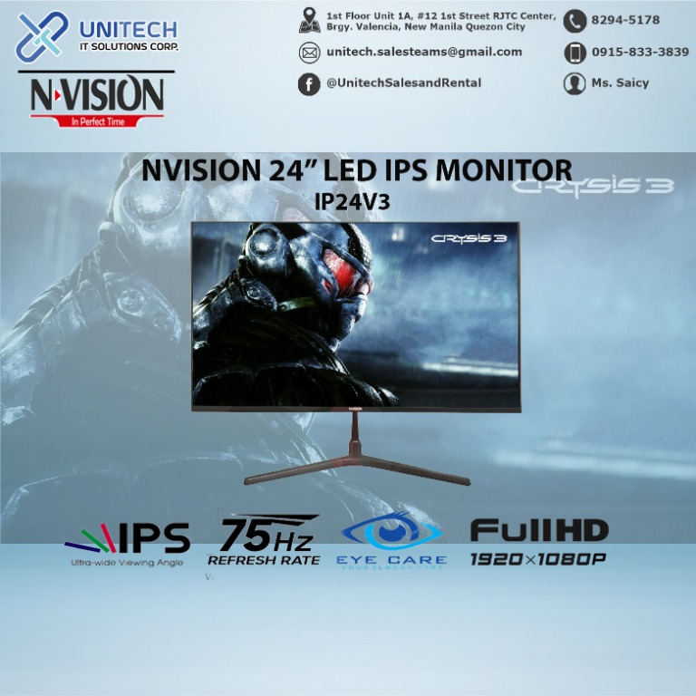 NVISION 24" IP24V3 LED IPS MONITOR, Computers & Tech, Parts ...