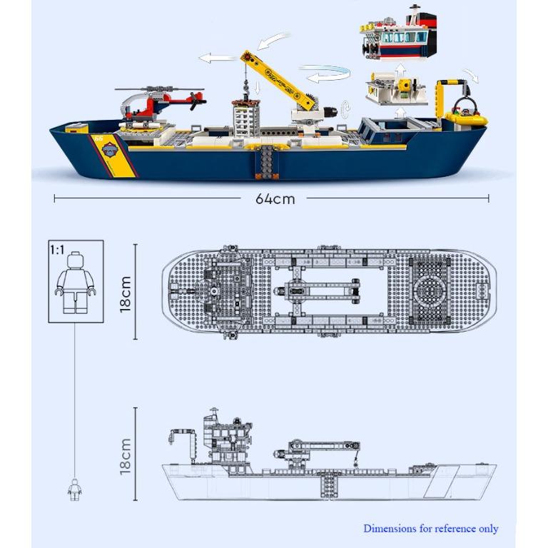 Ocean Exploration Ship Building Bricks. Lego compatible, Not branded ...