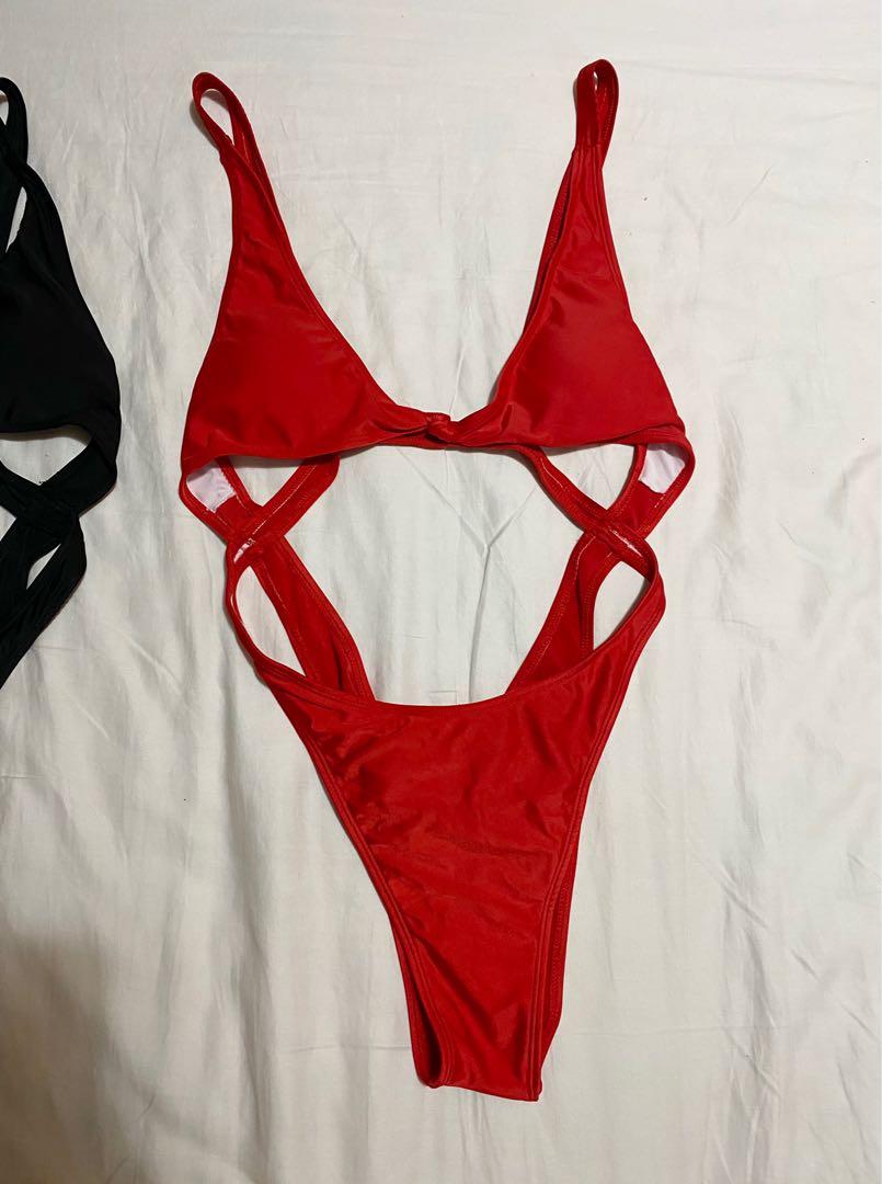One piece red swimsuit, Women's Fashion, Swimwear, Bikinis & Swimsuits ...