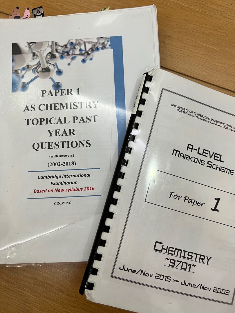 Paper 1 a levels AS chemistry topical past year + marking scheme ...