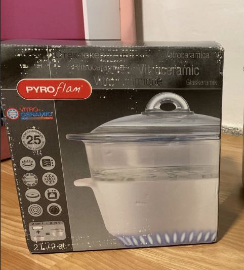 Pyroflam 2L Pot+ Steamer Vitro-Ceramic, Furniture & Home Living ...