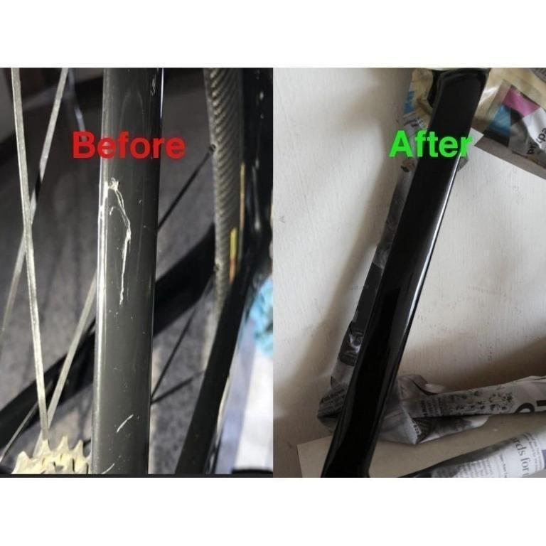 Repair cracked damaged dented bike bicycle frame with scratches carbon ...