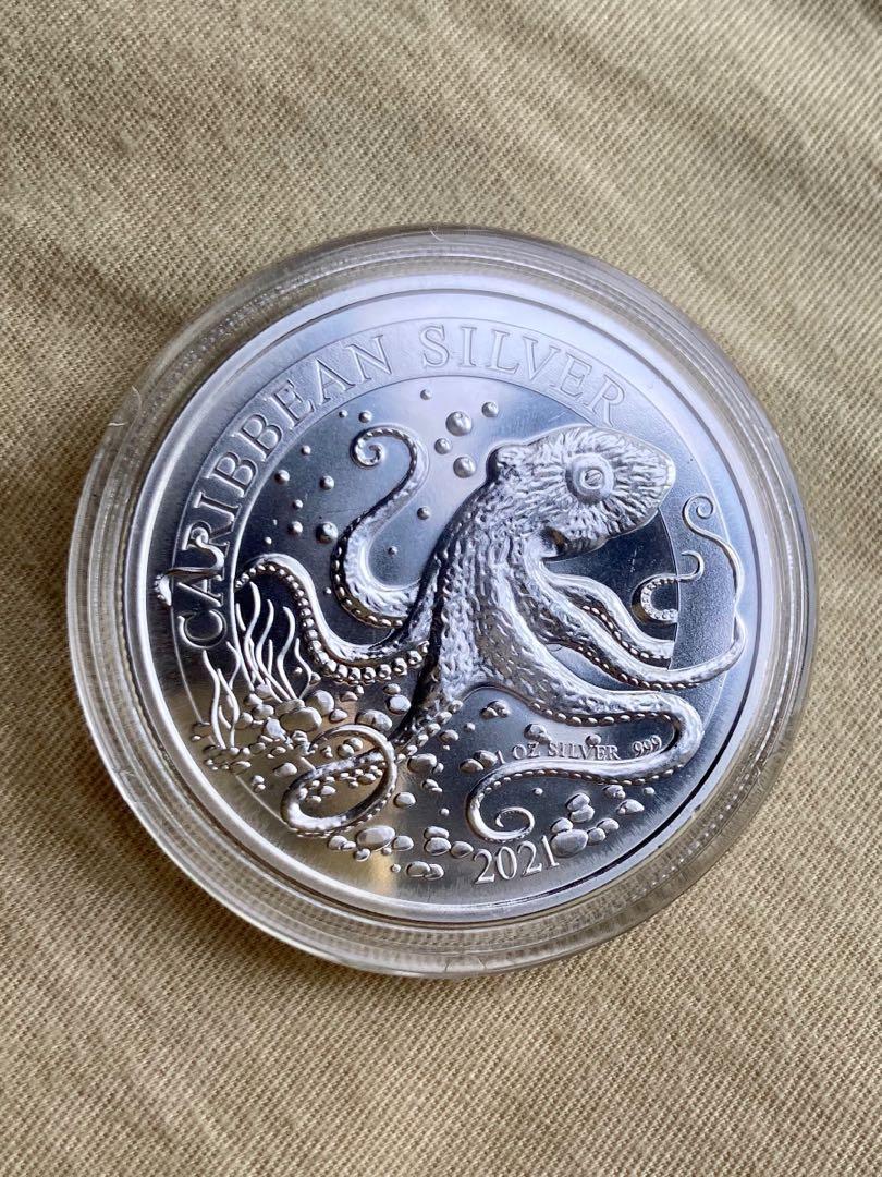 Silver Coin 1oz Caribbean Octopus 2021, Hobbies & Toys, Memorabilia ...